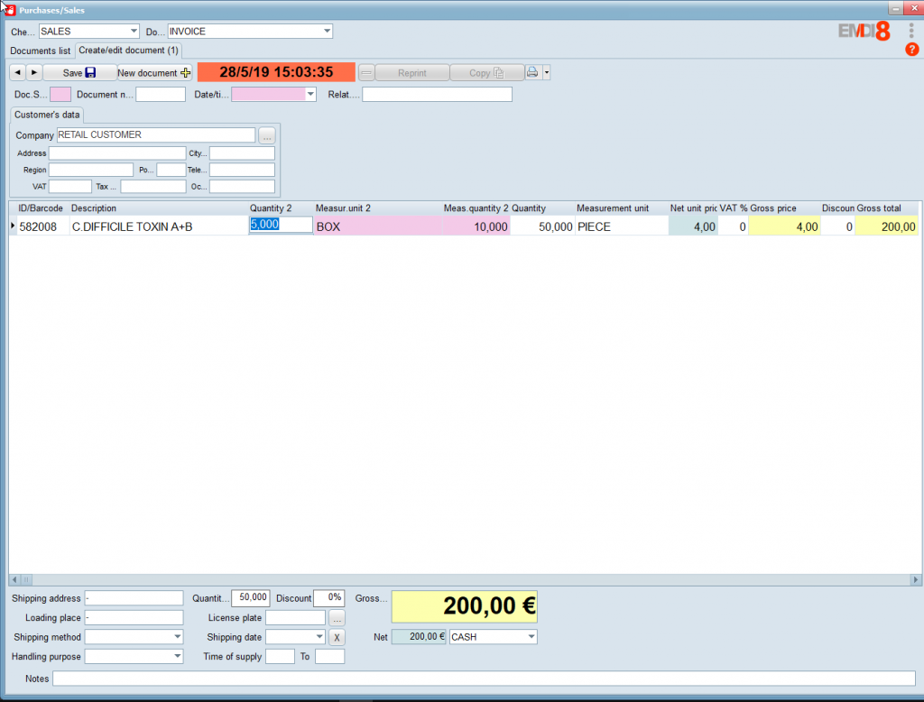 Quantity calculation based on the amount of packaging. - SBZ Systems