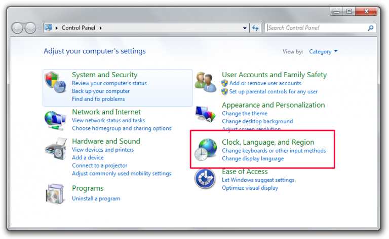 Change the locale in Windows 7. - SBZ Systems