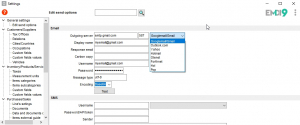 Email settings in EMDI - SBZ Systems