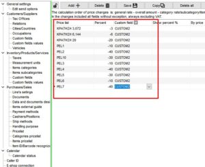 Setting an additional discount with a percentage on item registration ...