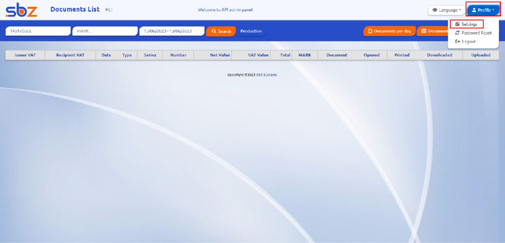 Settings - SBZ Systems