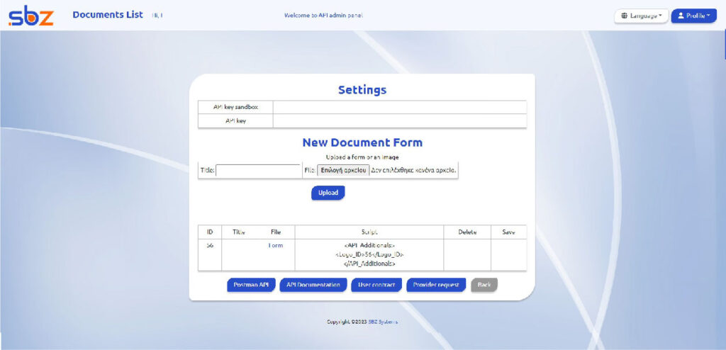 Settings - SBZ Systems