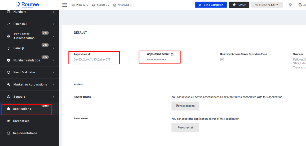 sms settings for routee.net - SBZ Systems