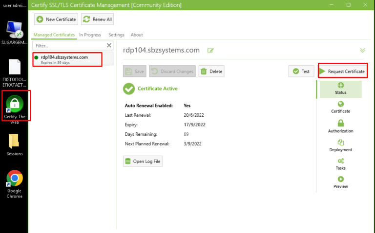 Installing a certificate for RDP on a windows server - SBZ Systems
